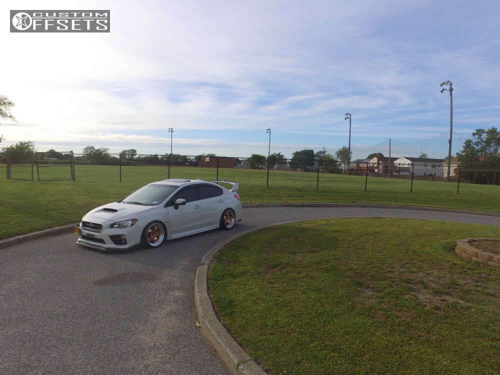 2015 Subaru WRX STI with 18x9.5 30 Work D9r and 225/40R18 Nitto ...