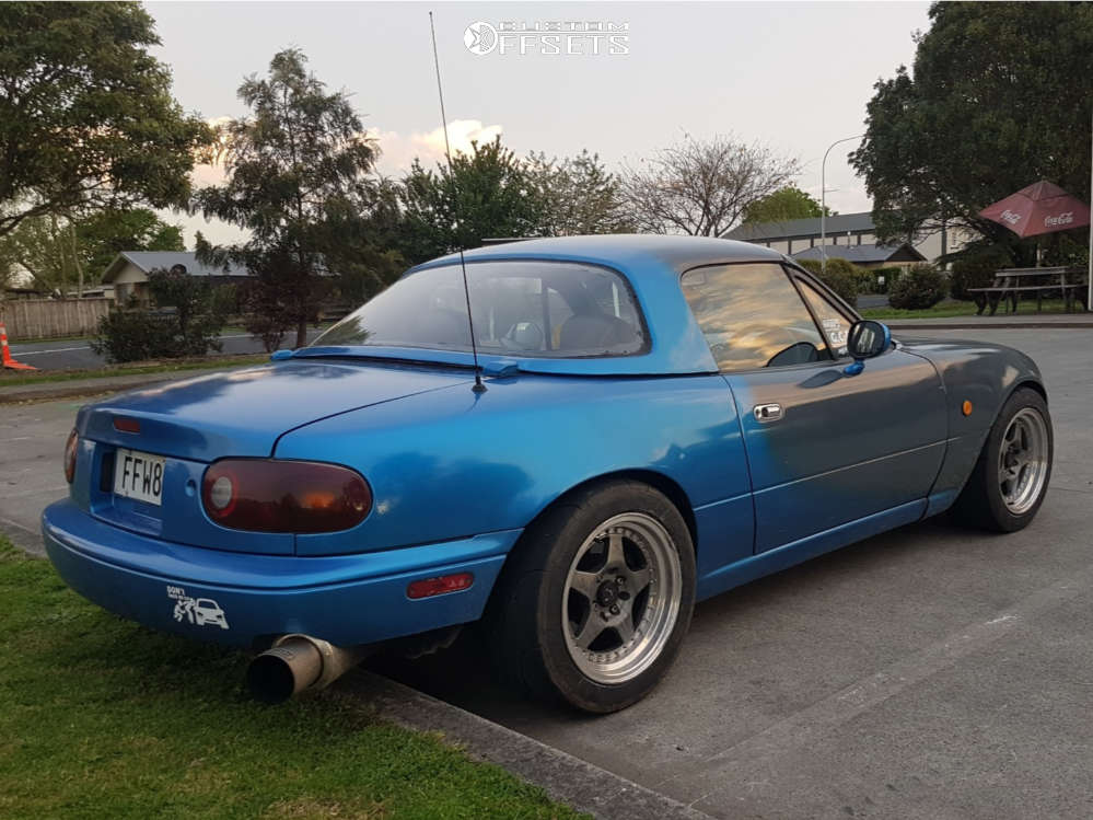 1990 Mazda Miata with 15x8 20 Work Cr01 and 225/45R15 Nankang Ar-1 and ...
