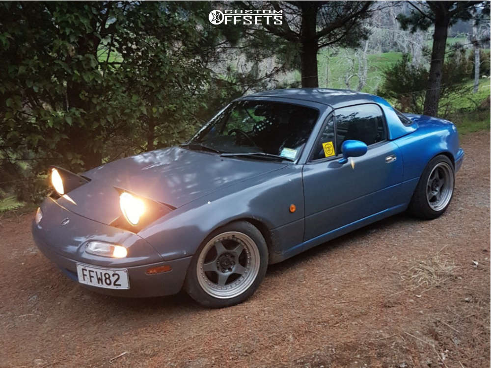 1990 Mazda Miata with 15x8 20 Work Cr01 and 225/45R15 Nankang Ar-1 and ...