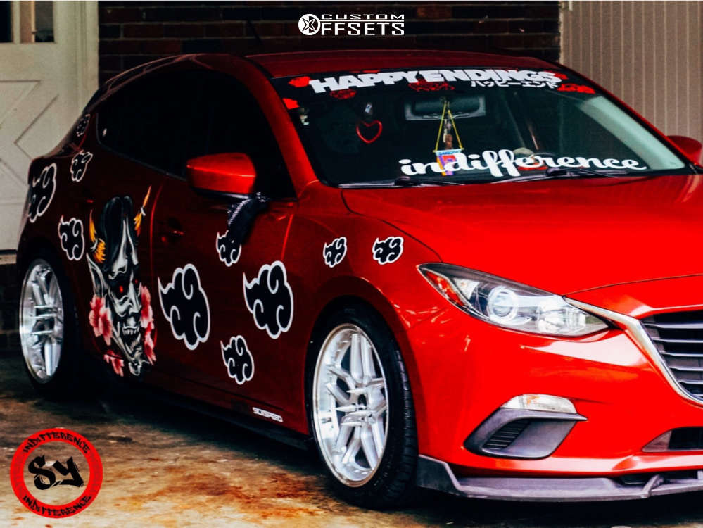 2016 Mazda 3 with 18x8.5 30 ESR Cs15 and 215/45R18 Michelin Pilot Sport ...