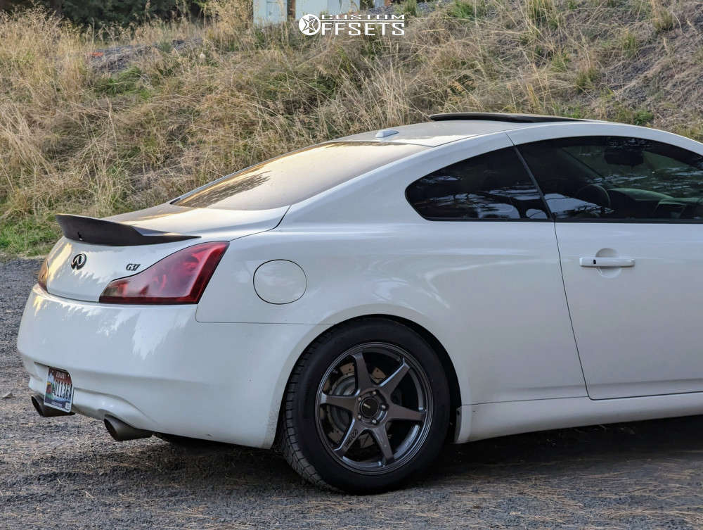 2009 INFINITI G37 with 18x8 40 Enkei T6r and 225/50R18 Continental Extremecontact Dws06 Plus and ...