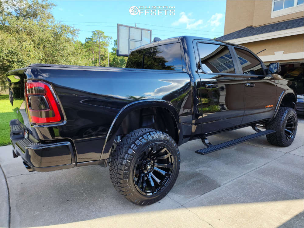 2021 Ram 1500 with 22x12 -44 Fuel Blitz and 35/12.5R22 Nitto Ridge ...
