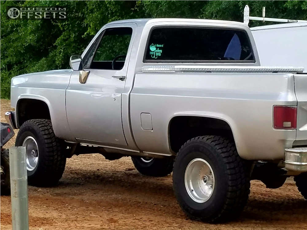 1986 Chevrolet K10 with 15x10 -38 American Racing Outlaw I and 33/12 ...