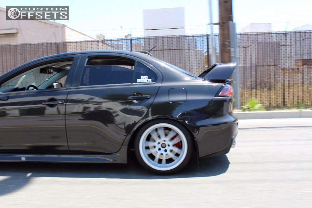 2014 Mitsubishi Lancer with 18x10.5 35 Enkei Pf01 and 245/35R18 Federal ...