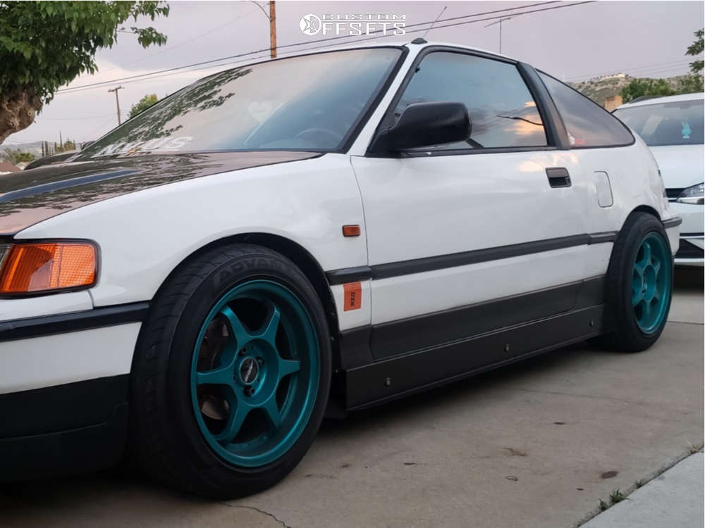 1990 Honda CRX with 15x8 25 Buddy Club P1 and 205/50R15 Yokohama Advan ...