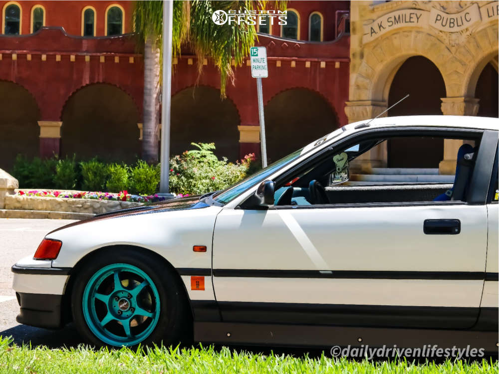 1990 Honda CRX with 15x8 25 Buddy Club P1 and 205/50R15 Yokohama Advan ...