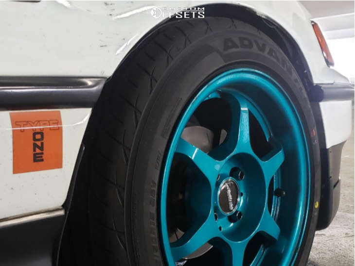 1990 Honda CRX with 15x8 25 Buddy Club P1 and 205/50R15 Yokohama Advan ...