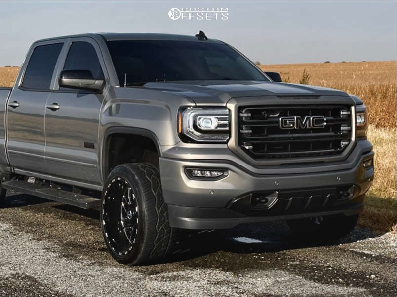 2017 GMC Sierra 1500 with 22x12 -44 TIS 544BM and 305/40R22 Nitto Nt420v and Suspension Lift 3 ...
