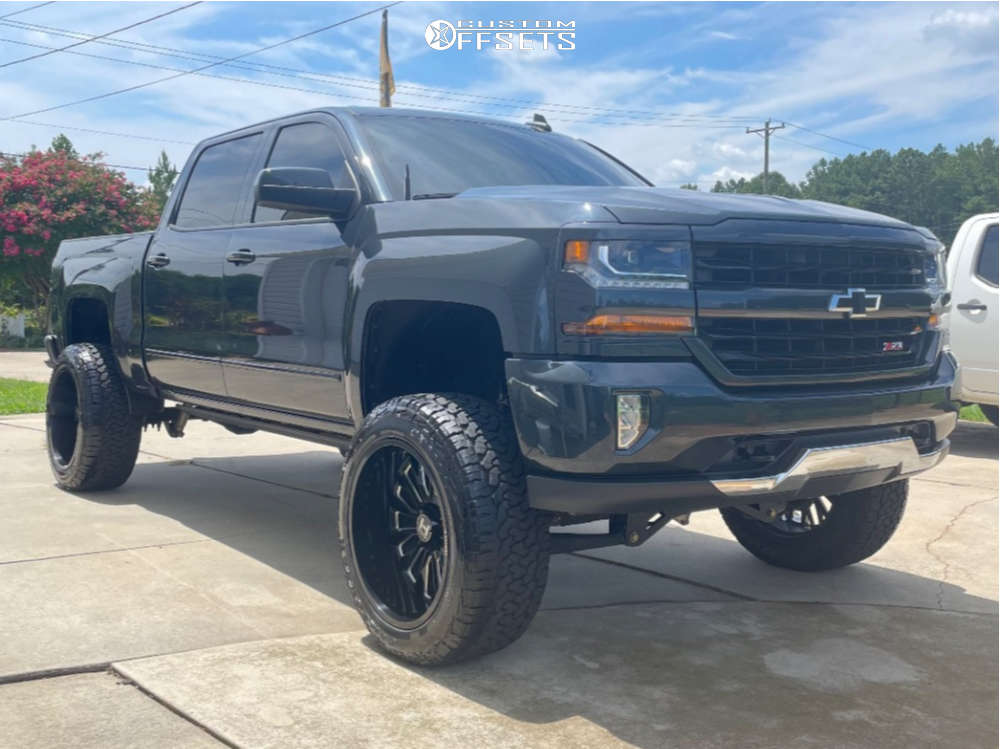 2018 Chevrolet Silverado 1500 with 22x12 -44 Hostile Fury and 35/12 ...