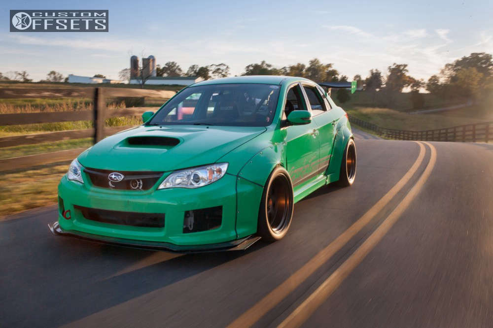 2012 Subaru Impreza with 18x11 -7 Volk Te37 and 315/30R18 Nitto Nt01 ...