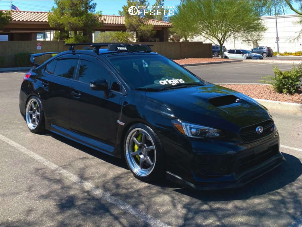 2020 Subaru WRX STI with 18x9.5 38 Kansei Roku and 255/35R18 Michelin ...