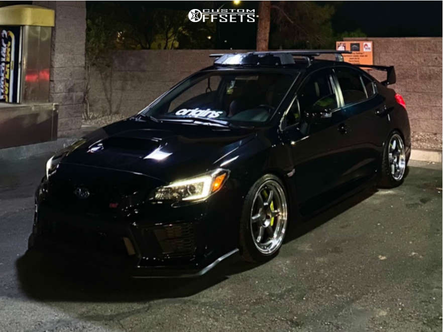 2020 Subaru WRX STI with 18x9.5 38 Kansei Roku and 255/35R18 Michelin ...