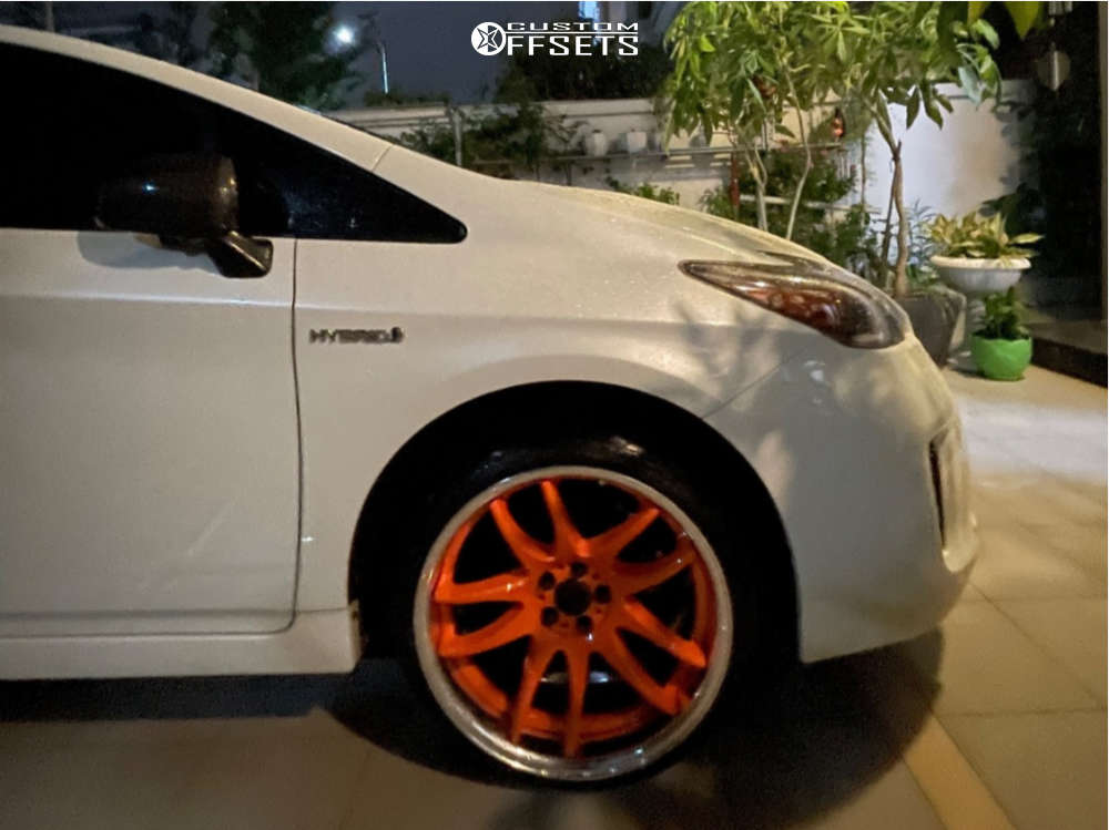 2013 Toyota Prius with 18x9 22 Work Emotion Cr 2p and 225/45R18 Atlas ...