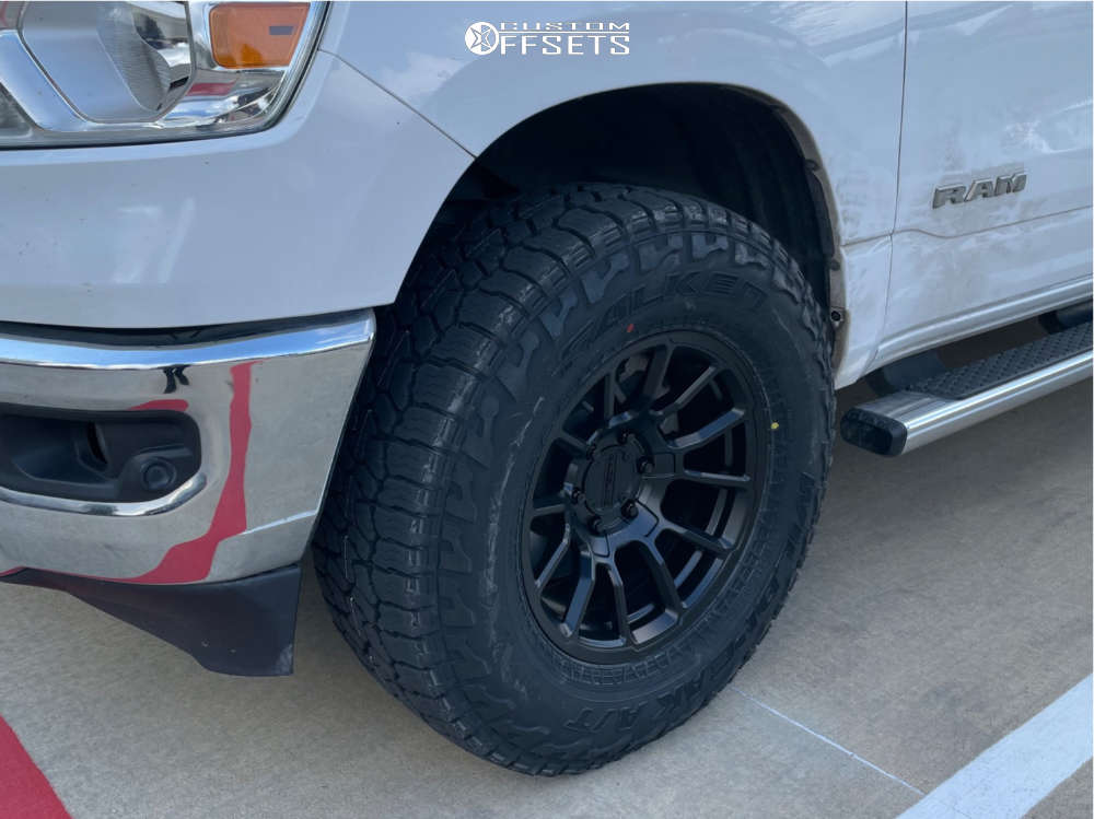2020 Ram 1500 with 18x9 -12 Raceline Gauge and 295/70R18 Falken ...