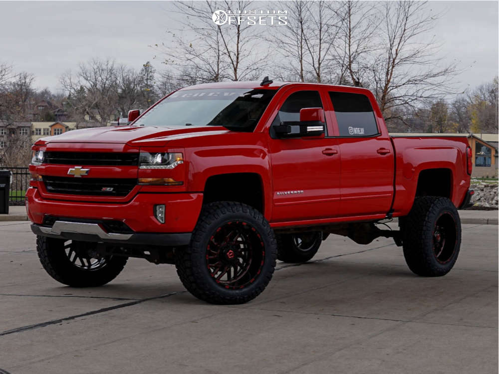 2016 Chevrolet Silverado 1500 with 22x12 -44 TIS 544BMR and 37/12.5R22 Nitto Ridge Grappler and ...