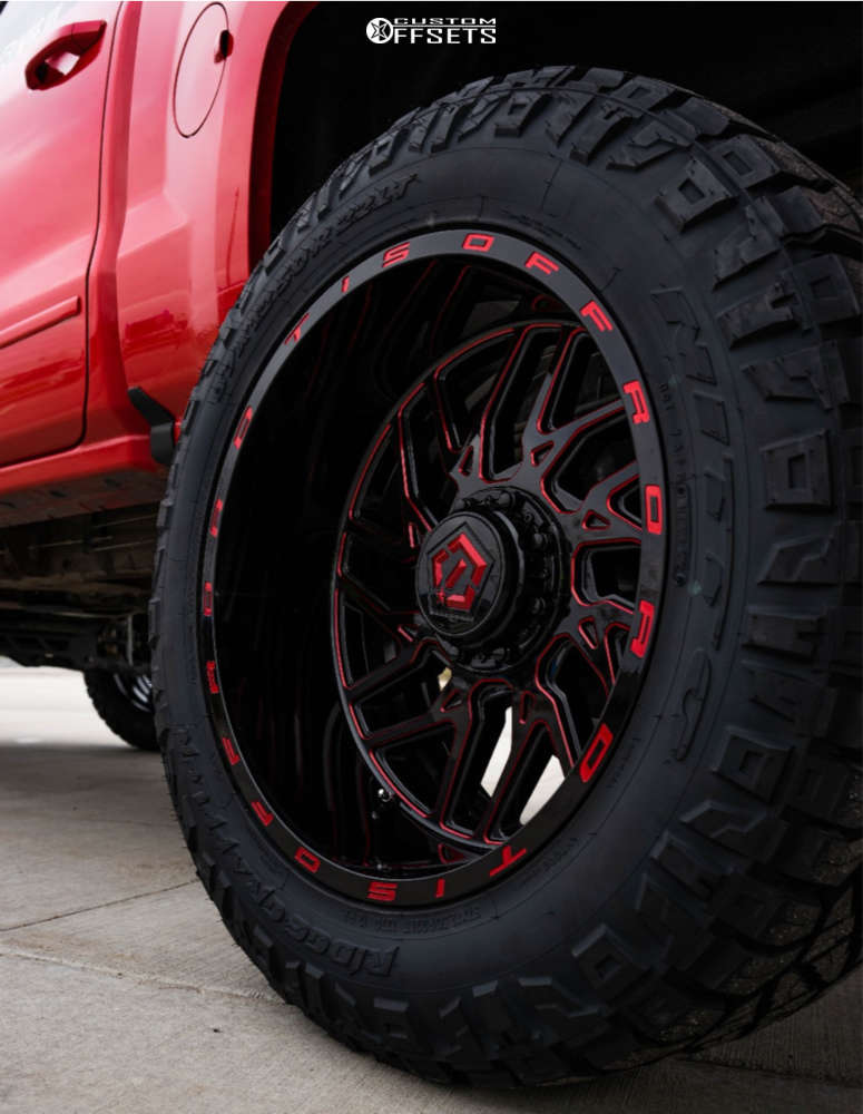 2016 Chevrolet Silverado 1500 with 22x12 -44 TIS 544BMR and 37/12.5R22 Nitto Ridge Grappler and ...