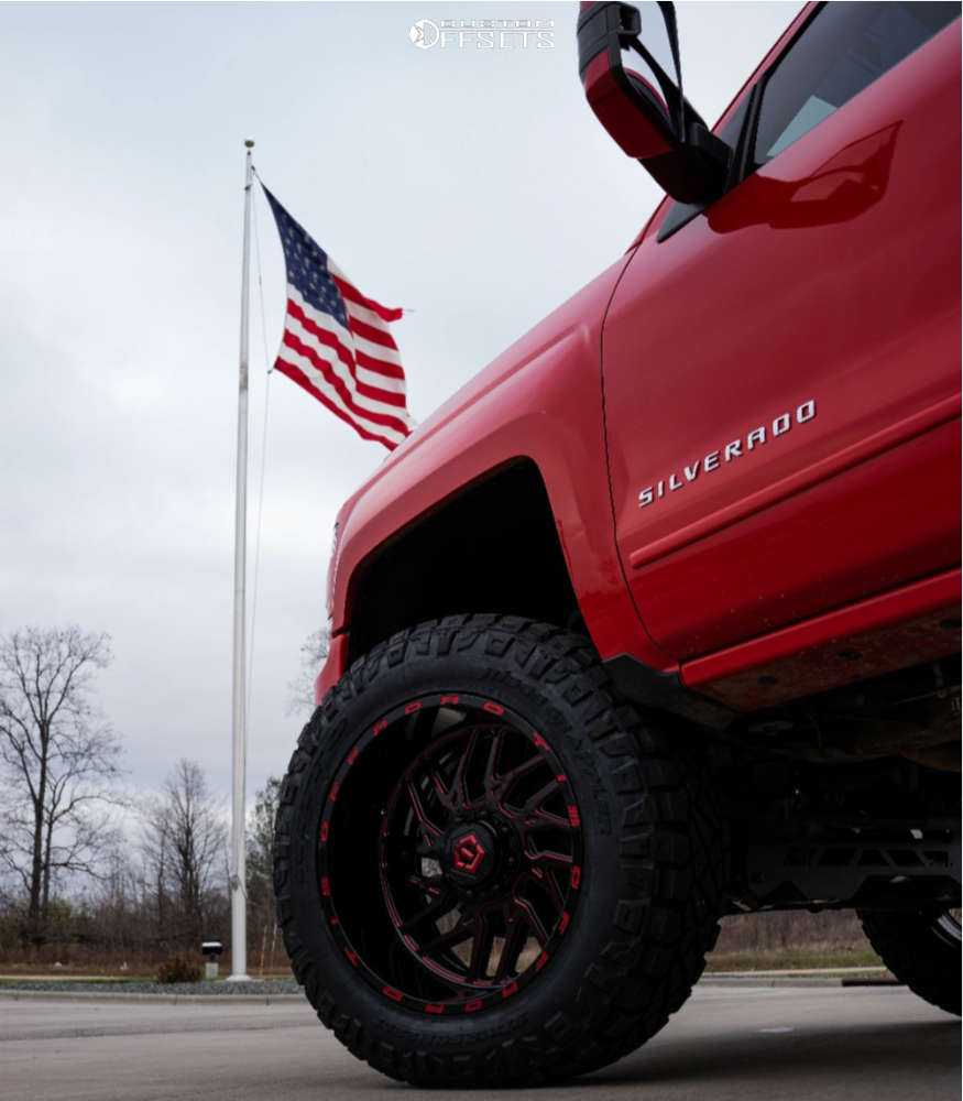 2016 Chevrolet Silverado 1500 with 22x12 -44 TIS 544BMR and 37/12.5R22 Nitto Ridge Grappler and ...