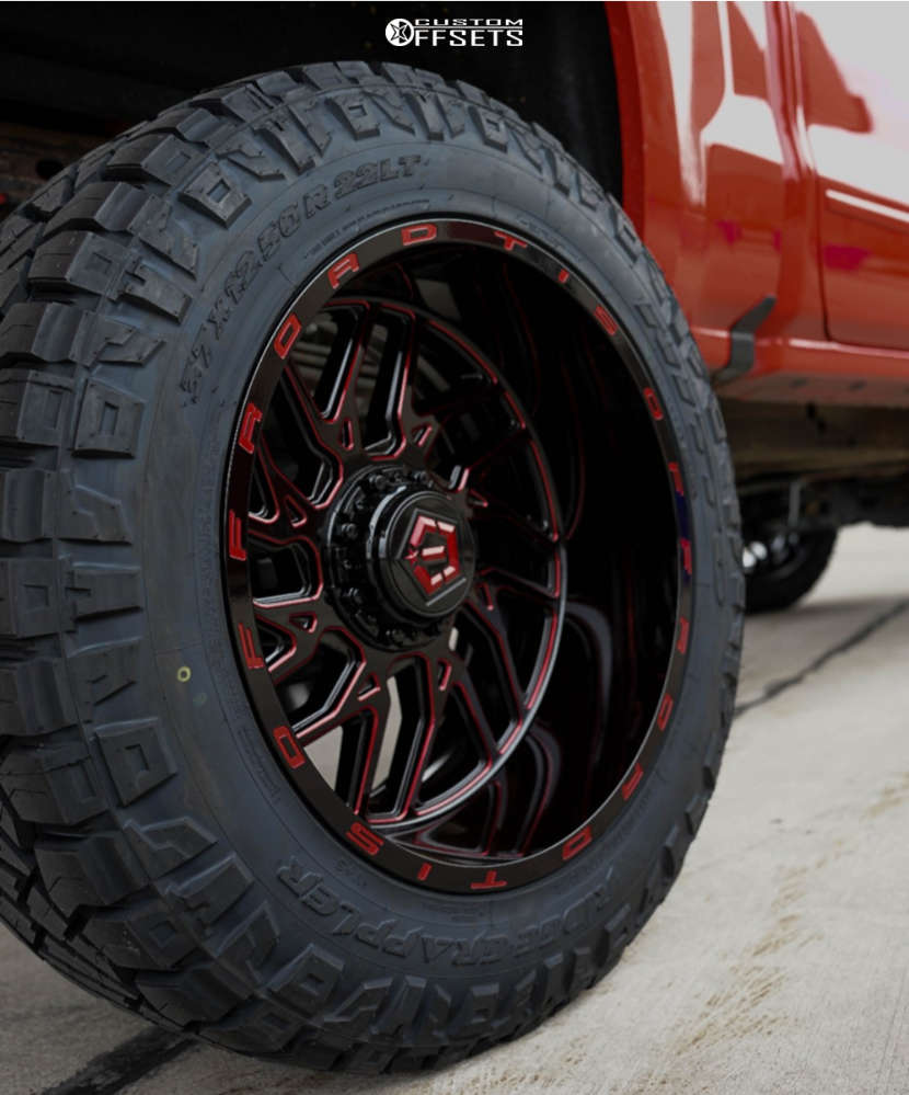 2016 Chevrolet Silverado 1500 with 22x12 -44 TIS 544BMR and 37/12.5R22 Nitto Ridge Grappler and ...
