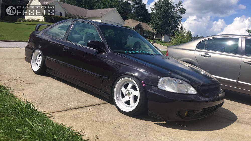 1999 Honda Civic with 16x8 25 AVID1 AV19 and 205/40R16 Falken Azenis ...