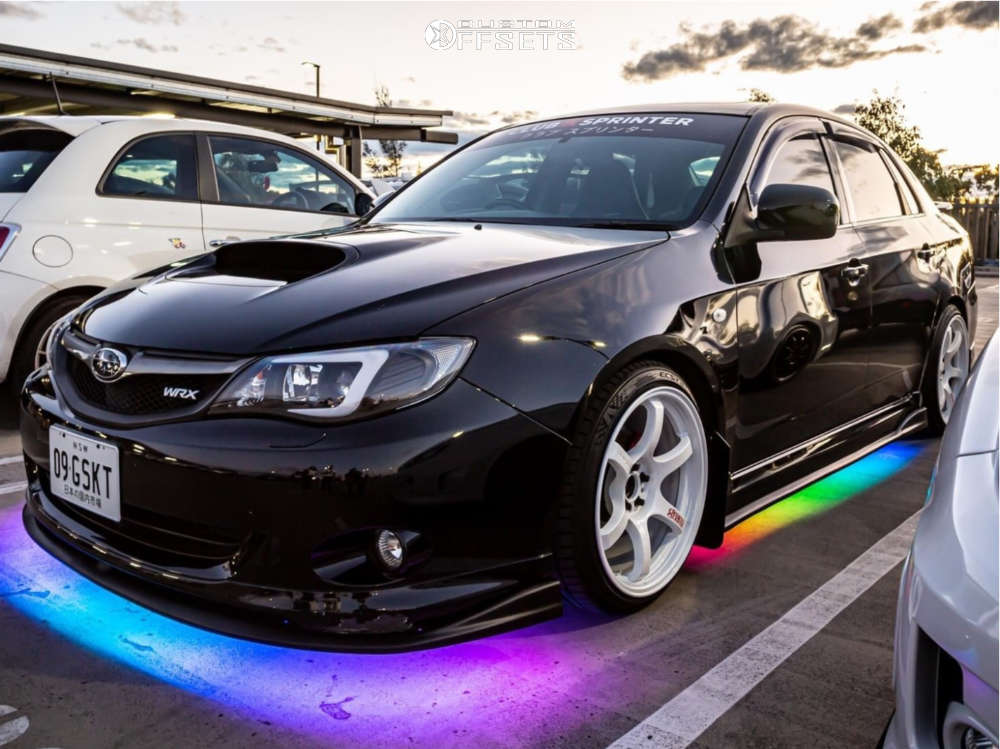 2009 Subaru Impreza with 18x9.5 38 Gram Lights 57dr and 225/35R18 Kumho ...