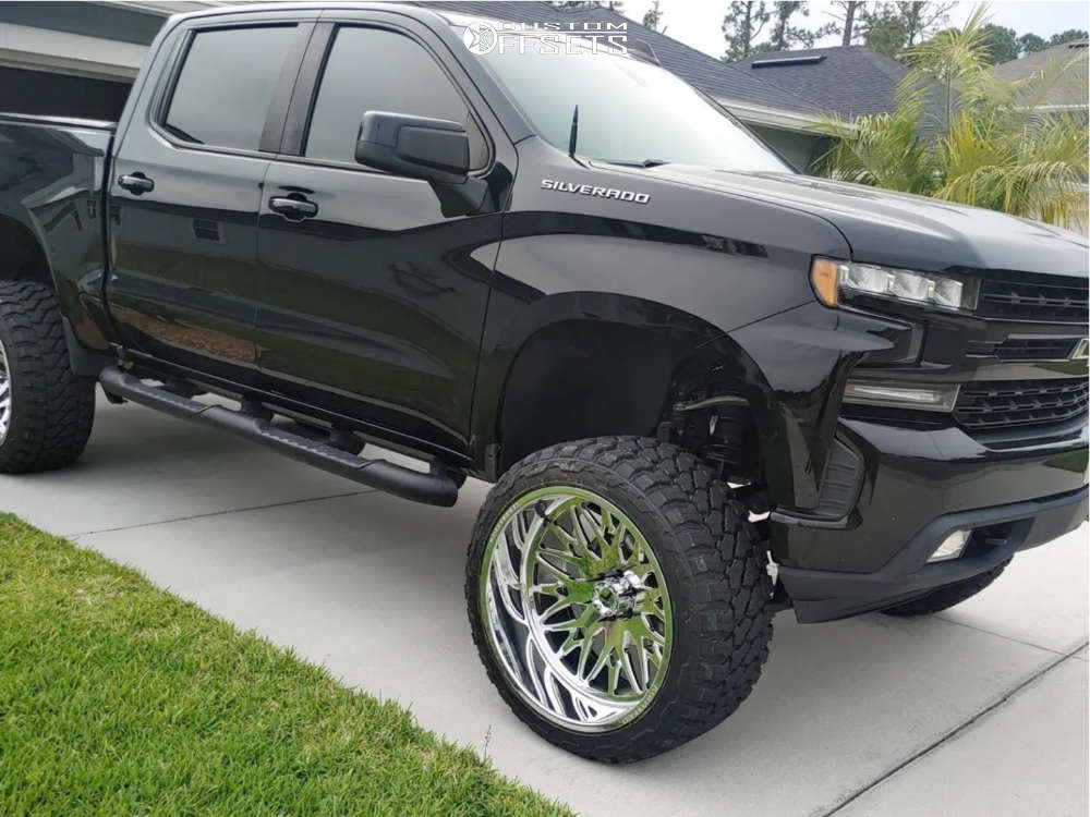 2019 Chevrolet Silverado 1500 with 26x14 -76 KG1 Forged Trident and 37/ ...