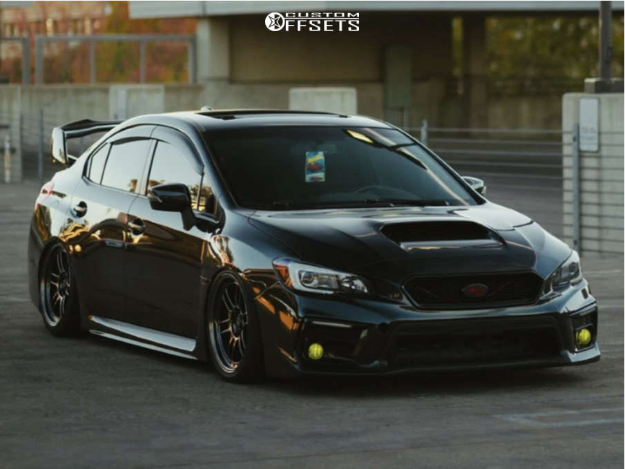 2015 Subaru WRX STI with 18x9.5 38 Enkei Rpf1 and 235/50R18 Hankook ...