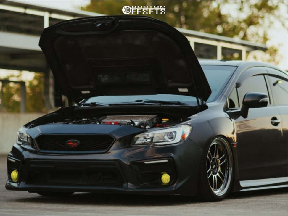 2015 Subaru WRX STI with 18x9.5 38 Enkei Rpf1 and 235/50R18 Hankook ...