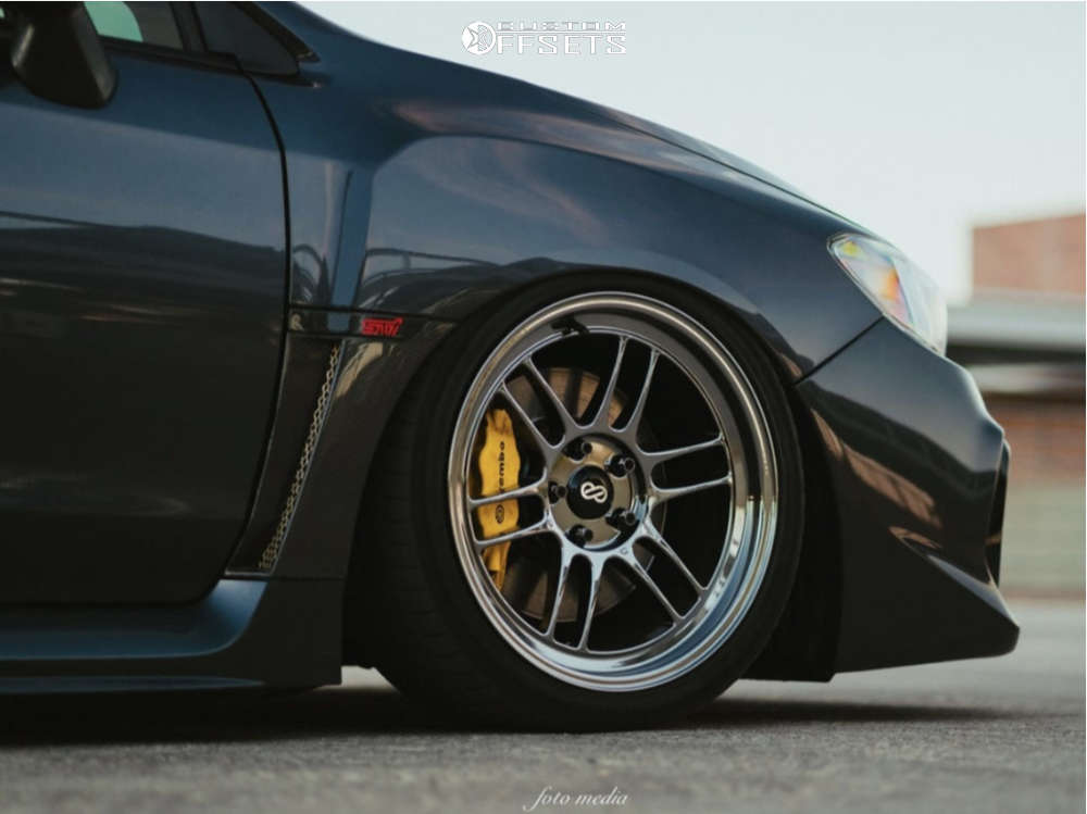 2015 Subaru WRX STI with 18x9.5 38 Enkei Rpf1 and 235/50R18 Hankook ...