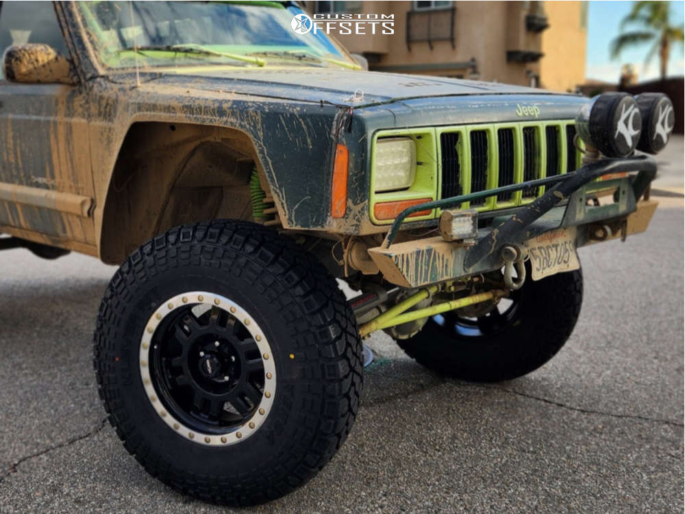 1999 Jeep Cherokee with 17x8.5 0 Vision Manx and 35/10.5R17 Kenda ...