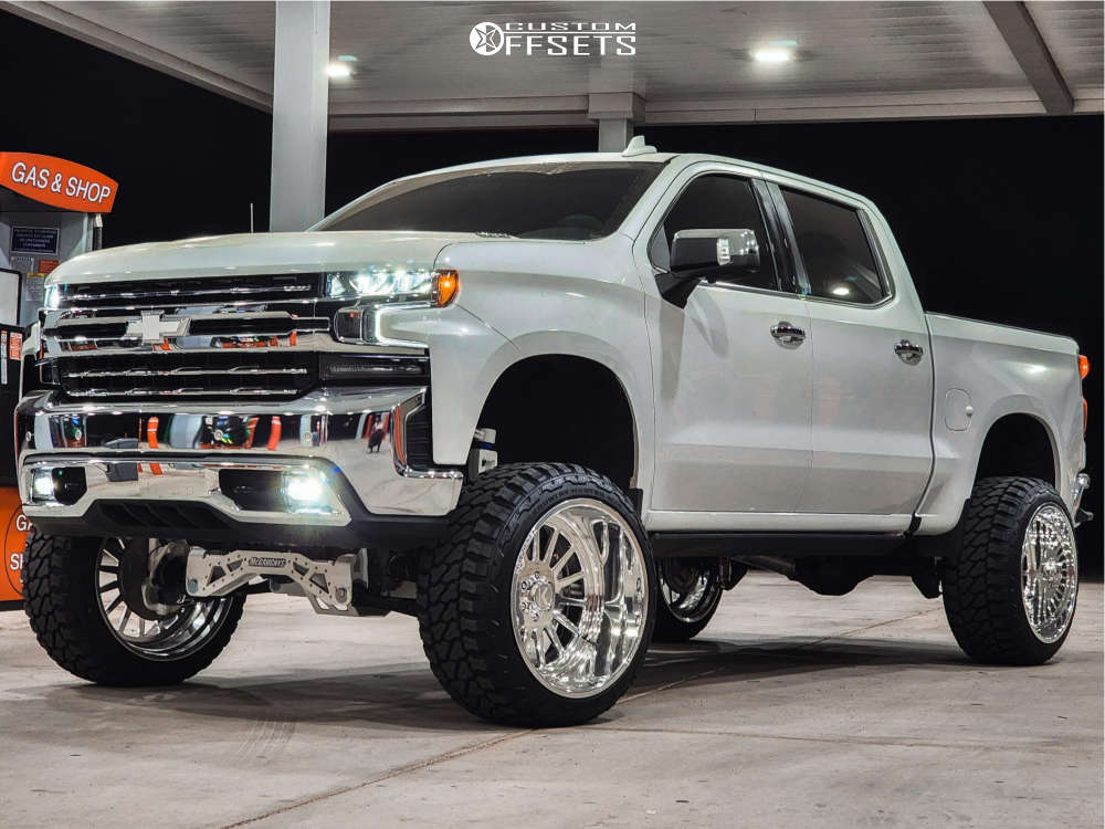 2021 Chevrolet Silverado 1500 with 24x14 -76 KG1 Forged Rays and 35/13 ...