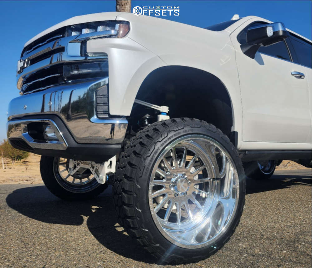 2021 Chevrolet Silverado 1500 with 24x14 -76 KG1 Forged Rays and 35/13 ...