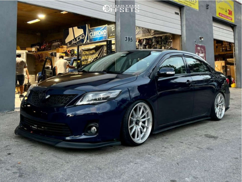 2013 Toyota Corolla with 18x9.5 35 Cosmis Racing R1 and 215/35R18 Atlas ...