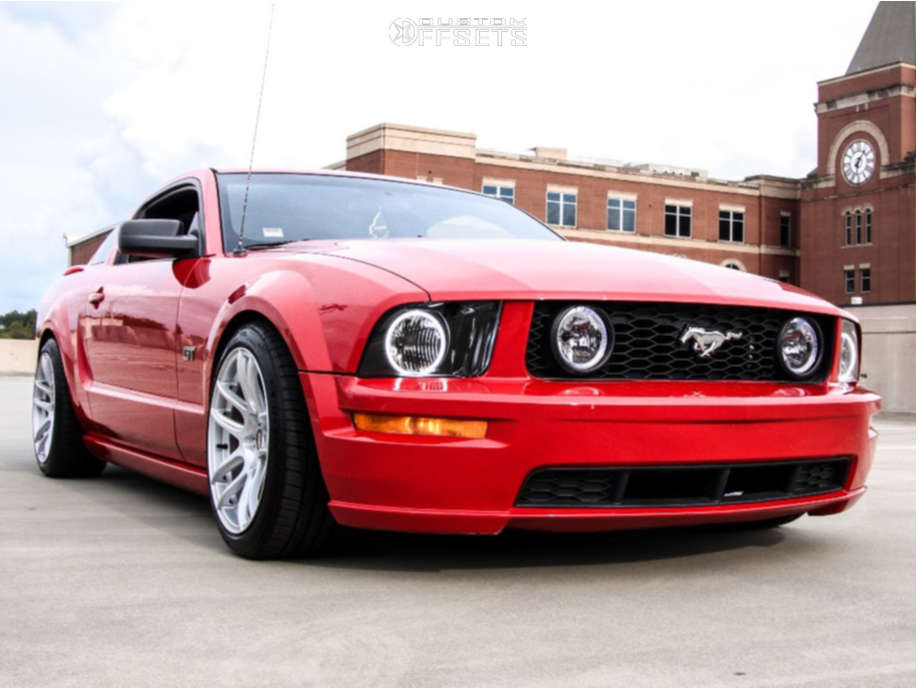 2007 Ford Mustang with 18x9.5 22 ESR Cs8 and 245/40R18 Michelin Pilot ...