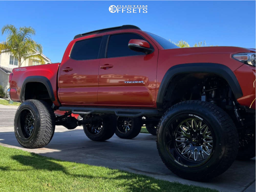 2017 Toyota Tacoma with 22x14 -76 KG1 Forged Trident and 37/13.5R22 ...