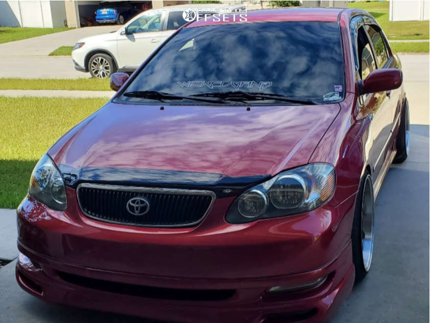 2006 Toyota Corolla with 18x9.5 35 Aodhan Ds07 and 215/40R18 Landsail ...