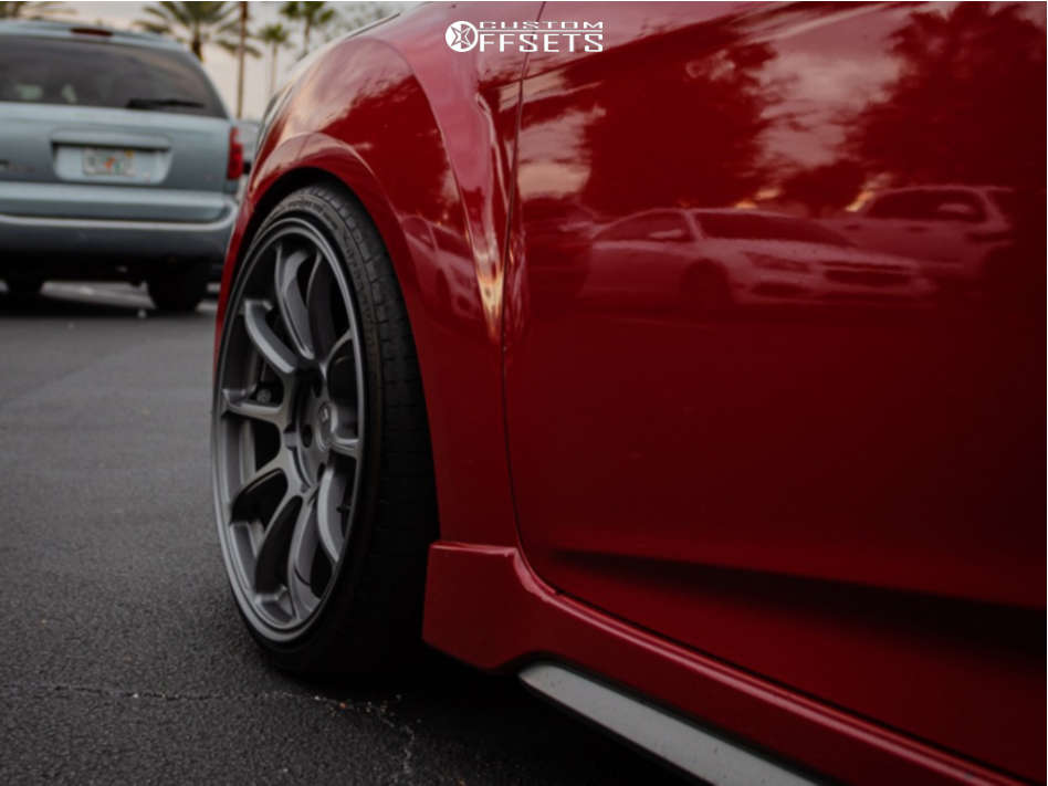 2016 Hyundai Veloster with 18x9 30 Aodhan Ah06 and 215/35R18 Crosswind ...