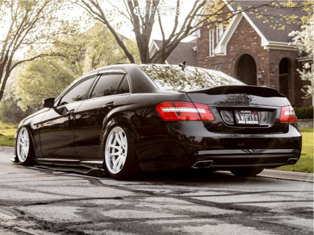 2011 Mercedes-Benz E350 with 18x9.5 22 Work Emotion Cr 2p and 225/40R18 ...