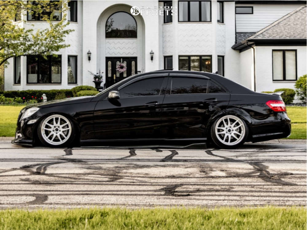 2011 Mercedes-Benz E350 with 18x9.5 22 Work Emotion Cr 2p and 225/40R18 ...