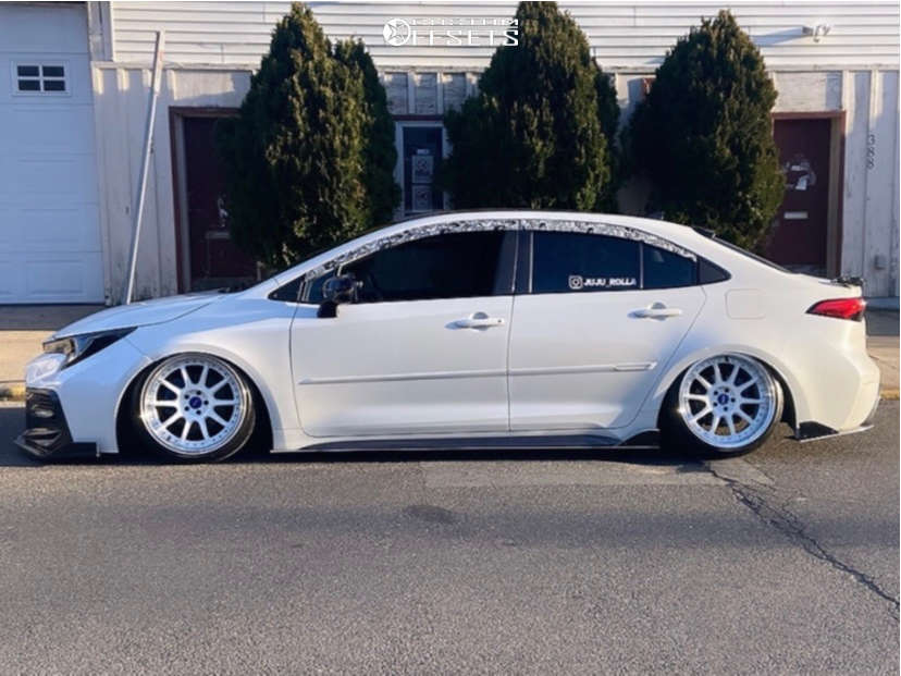 2020 Toyota Corolla with 18x9.5 22 ESR CS12 and 215/40R18 Nitto Neo Gen ...