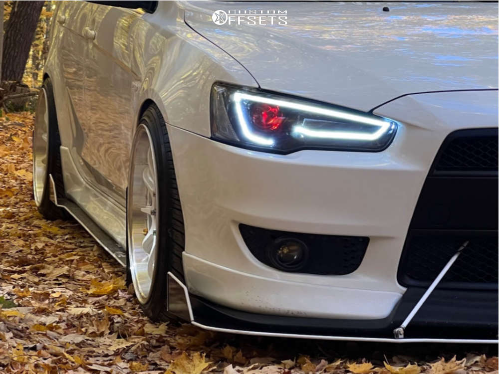 2014 Mitsubishi Lancer with 18x9.5 22 ESR Cs12 and 225/40R18 Nankang NS ...