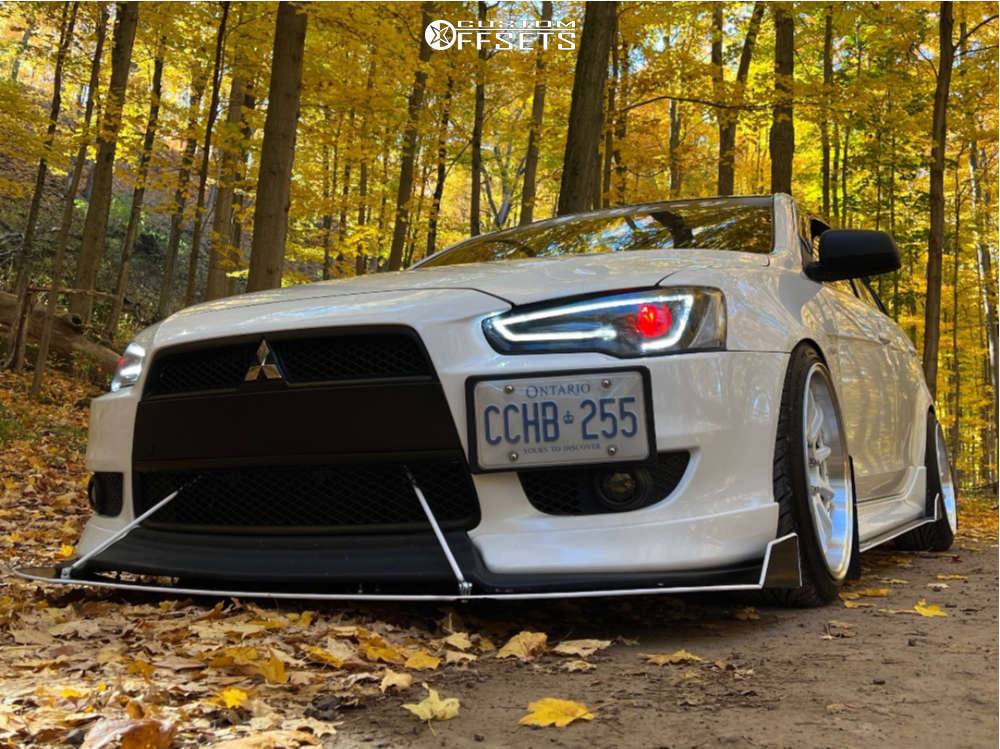 2014 Mitsubishi Lancer with 18x9.5 22 ESR Cs12 and 225/40R18 Nankang NS ...