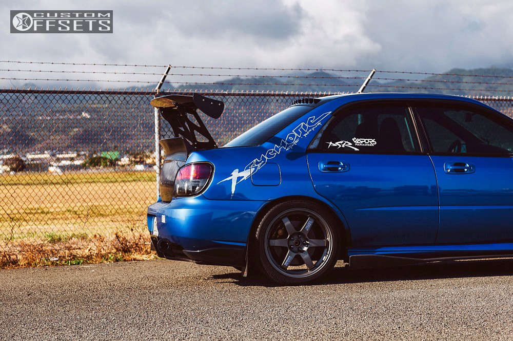 2004 Subaru WRX STI with 18x7.5 48 Volk Te37 and 225/35R18 BFGoodrich G ...