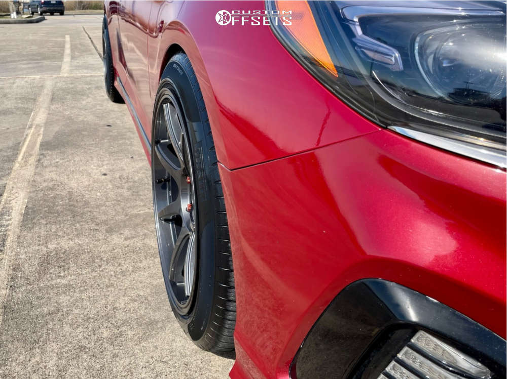 2018 Hyundai Sonata with 18x9.5 35 Anovia Kano and 235/45R18 Pirelli ...