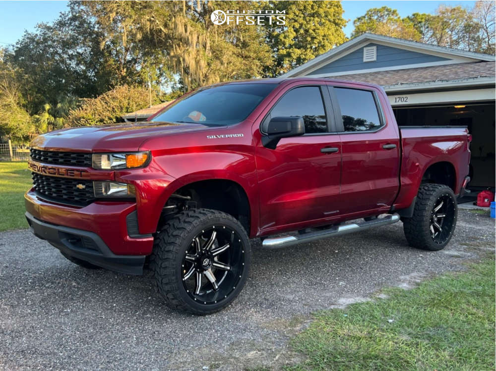 2019 Chevrolet Silverado 1500 with 24x12 -44 XF Offroad Xf-215 and 35/ ...