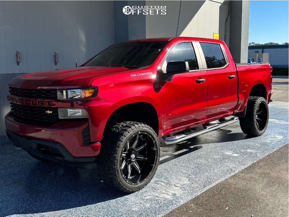2019 Chevrolet Silverado 1500 with 24x12 -44 XF Offroad Xf-215 and 35/ ...