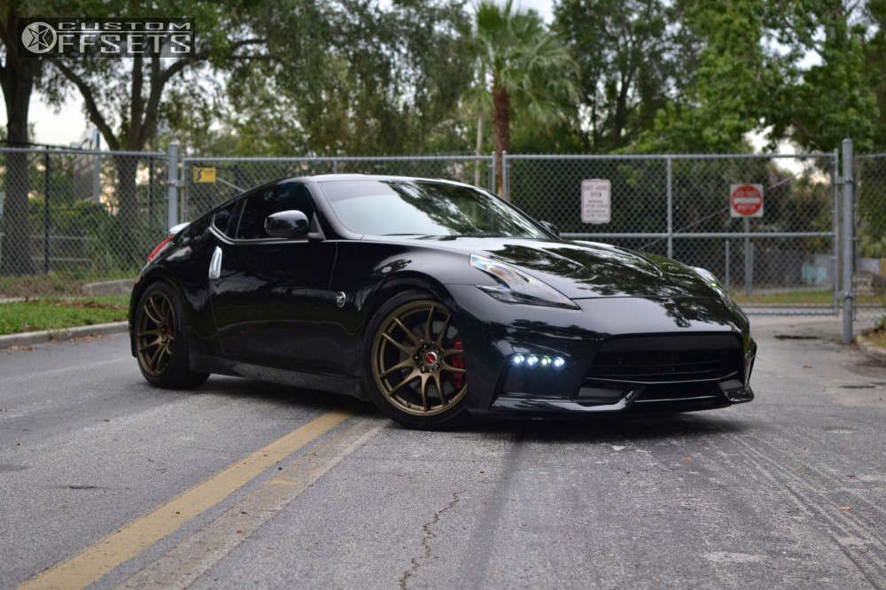 2014 Nissan 370Z with 19x9.5 25 Work Emotion Cr Kiwami and 245/40R19 ...