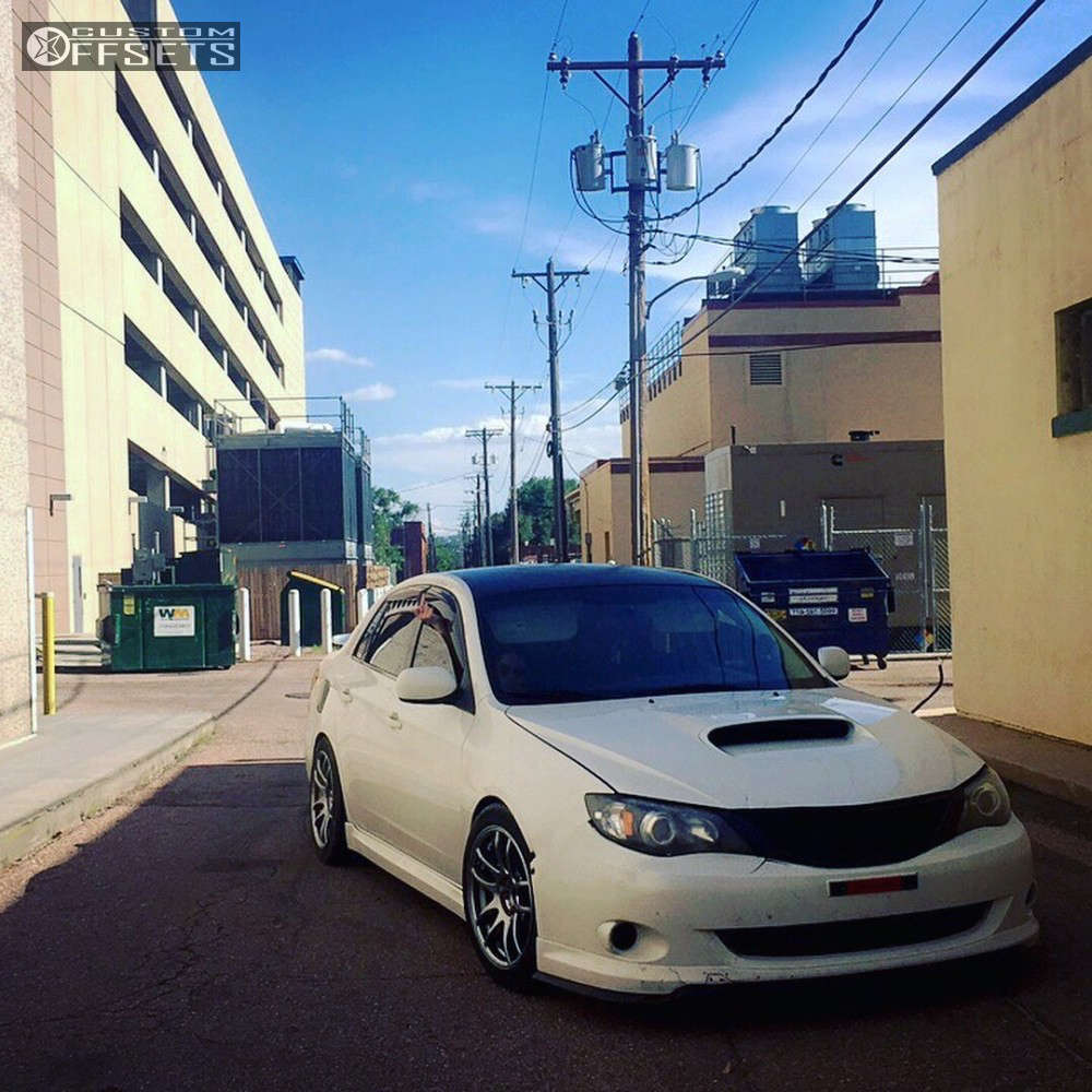 2008 Subaru WRX with 17x8.5 30 ESR Sr08 and 235/45R17 Michelin All ...