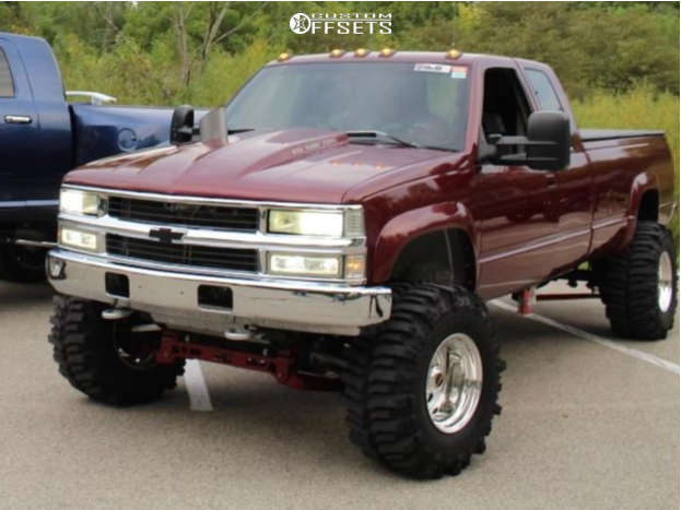 1993 Chevrolet K3500 with 16.5x12 -54 Weld Racing Road Hawks and 35/16 ...