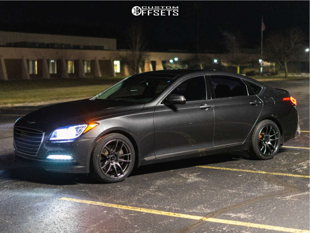 2017 Genesis G80 with 19x9.5 35 Vors Tr4 and 245/40R19 Vercelli Strada Ii and Stock | Custom Offsets