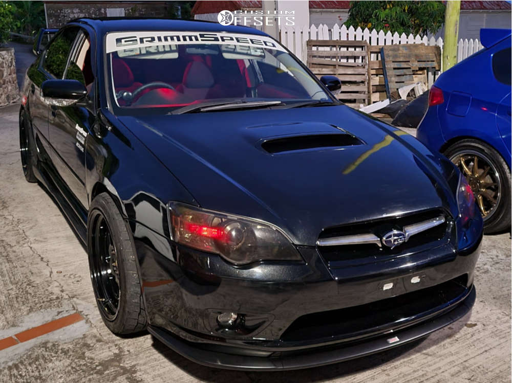 2005 Subaru Legacy with 18x9.5 35 ESR SR02 and 235/40R18 Nitto NT555R ...